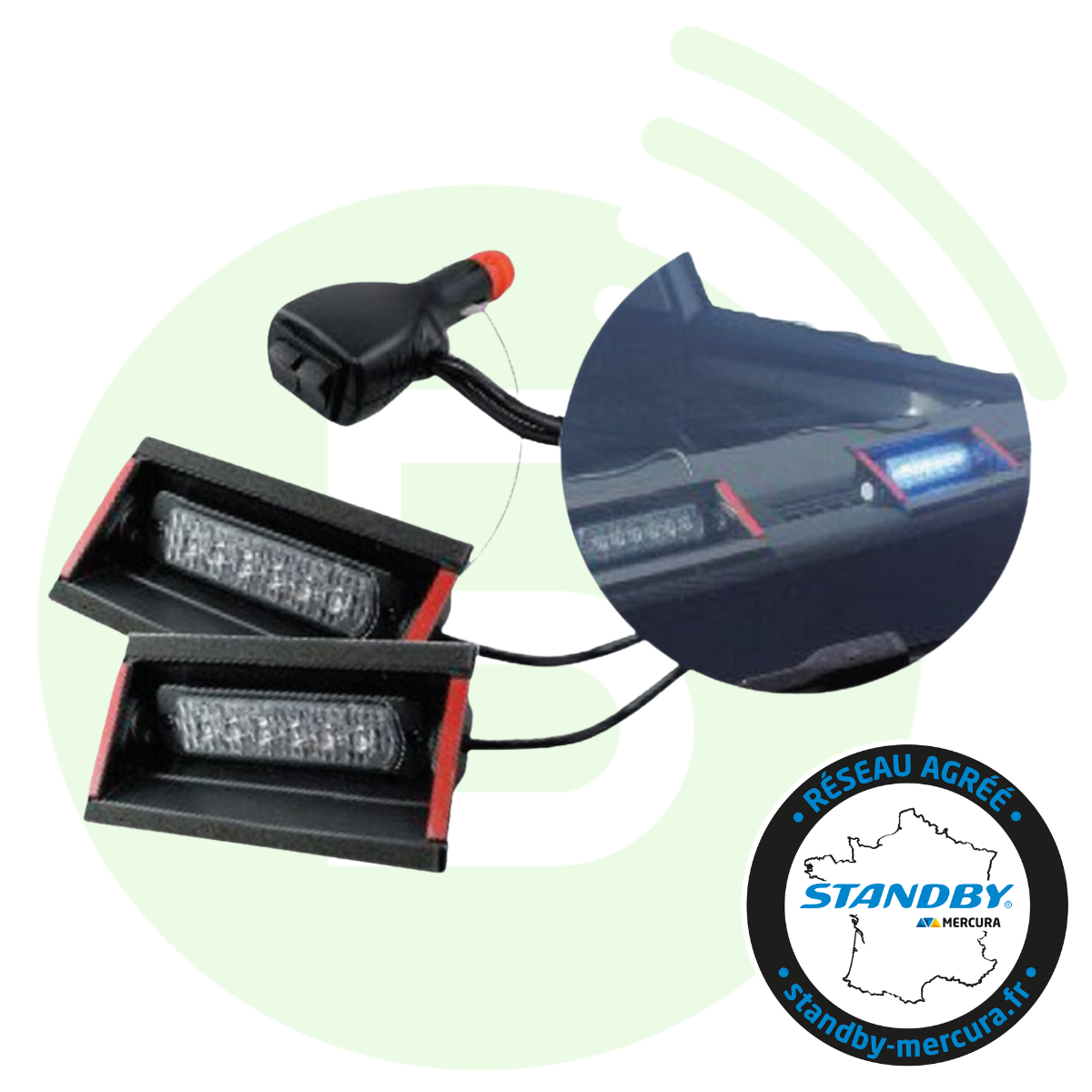STANDBY FRANCE Kit 2 feux L52 amovibles avec PAC et velcro bleu 31014 ...