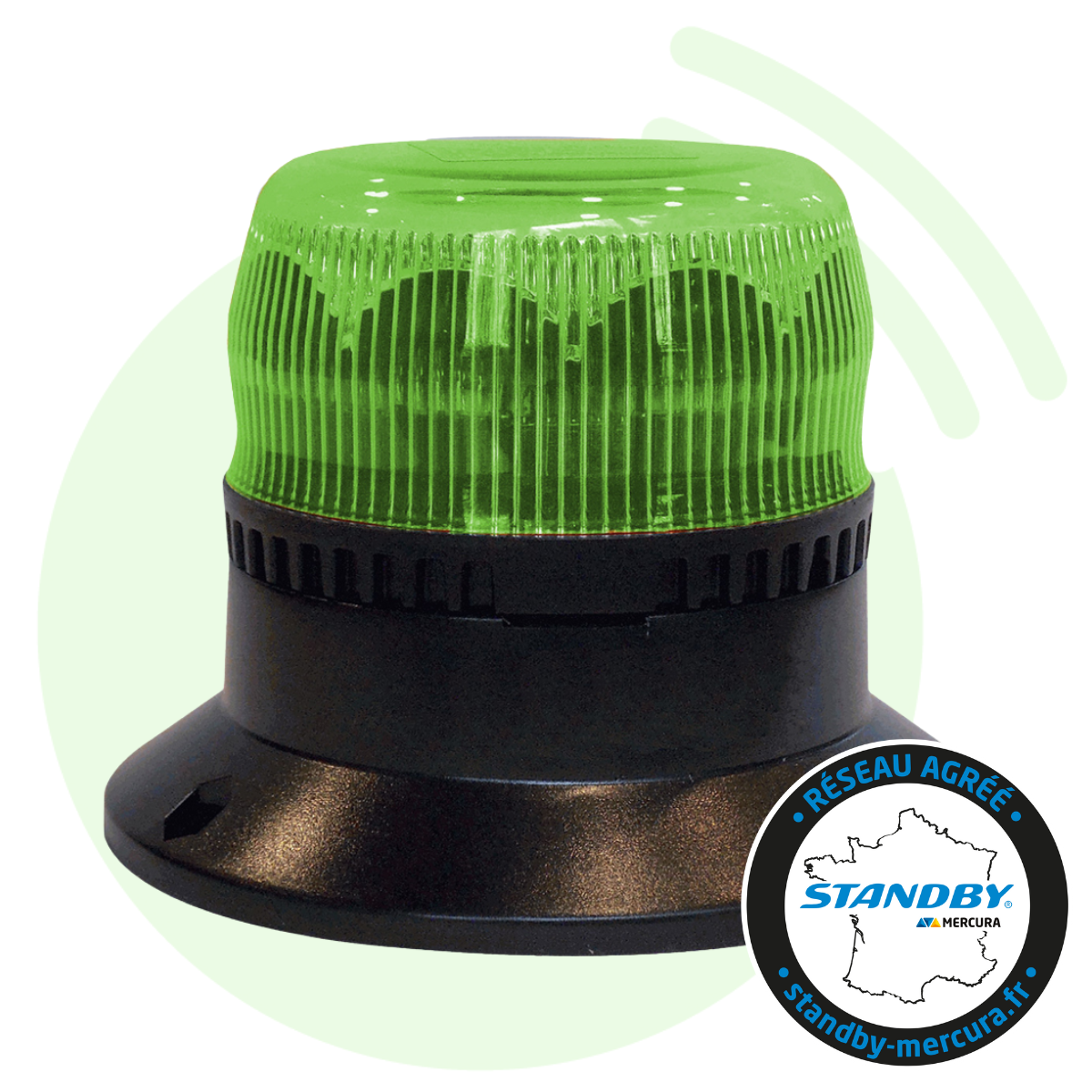 MERCURA Gyroled vert rotatif Classe 1 fixation ISO 23143 | Gyrophares ...